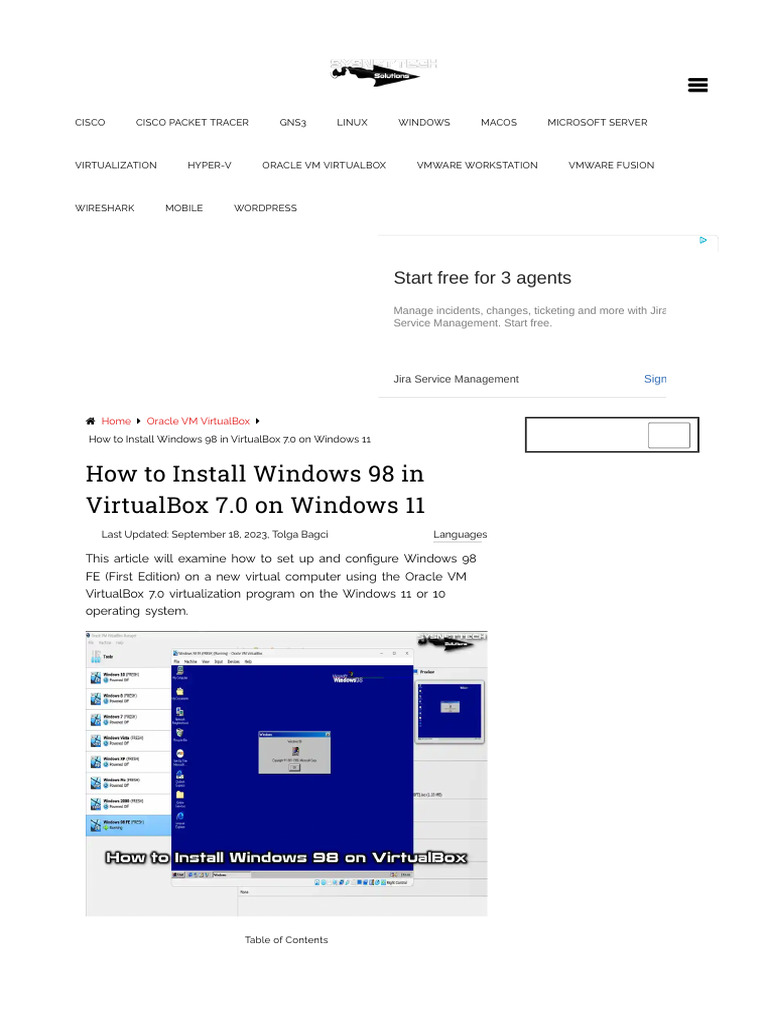 How to Install Windows 98 in VirtualBox 7.0 on Windows 11 | PDF ...