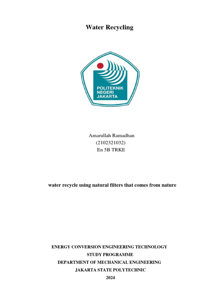 Energy Lab Worksheet Water Recycle | PDF | Filtration | Water Purification