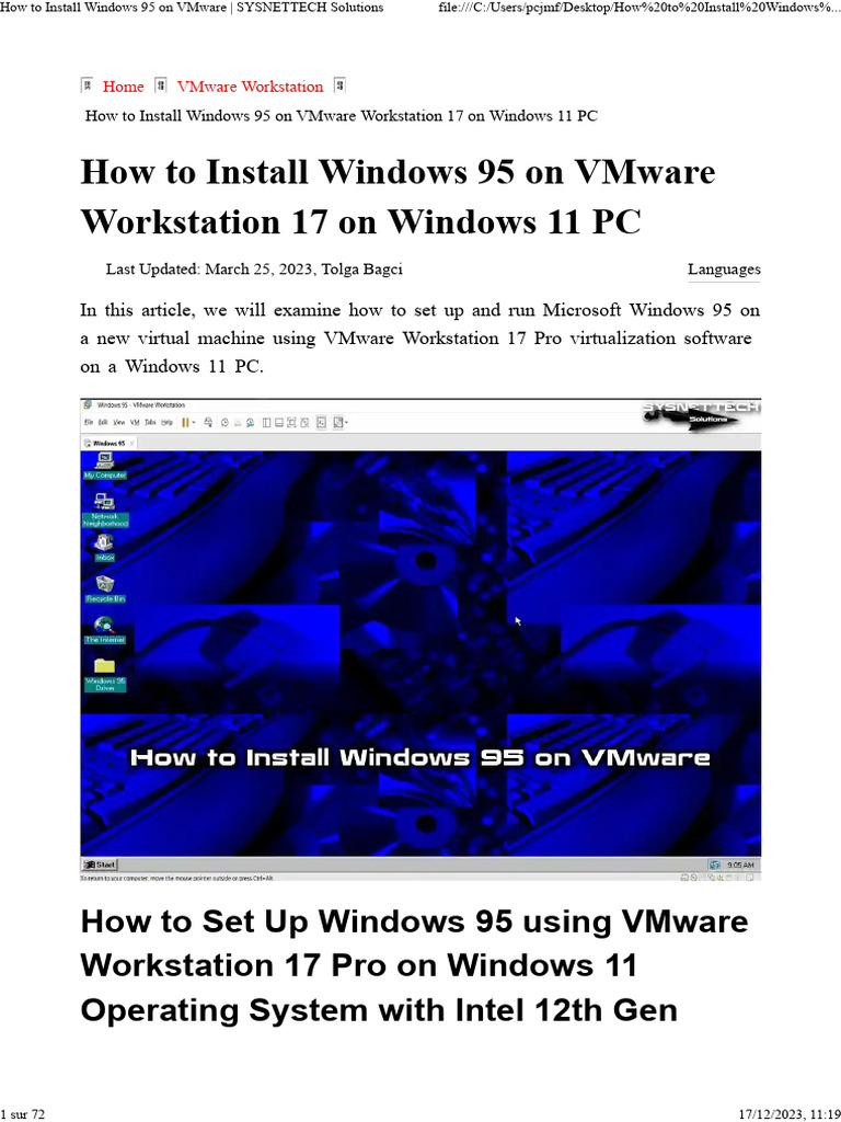 How To Install Windows 95 On VMware | PDF | Usb Flash Drive | Microsoft ...