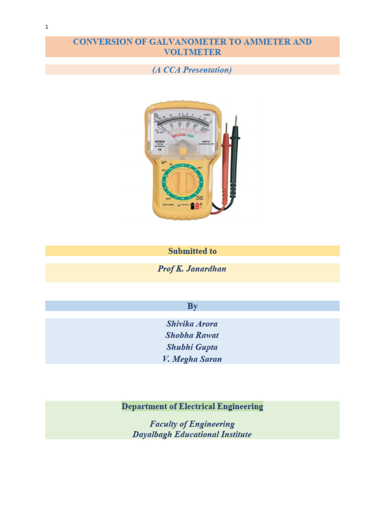 Cca Presentation MULTIMETER REPORT 1 | PDF