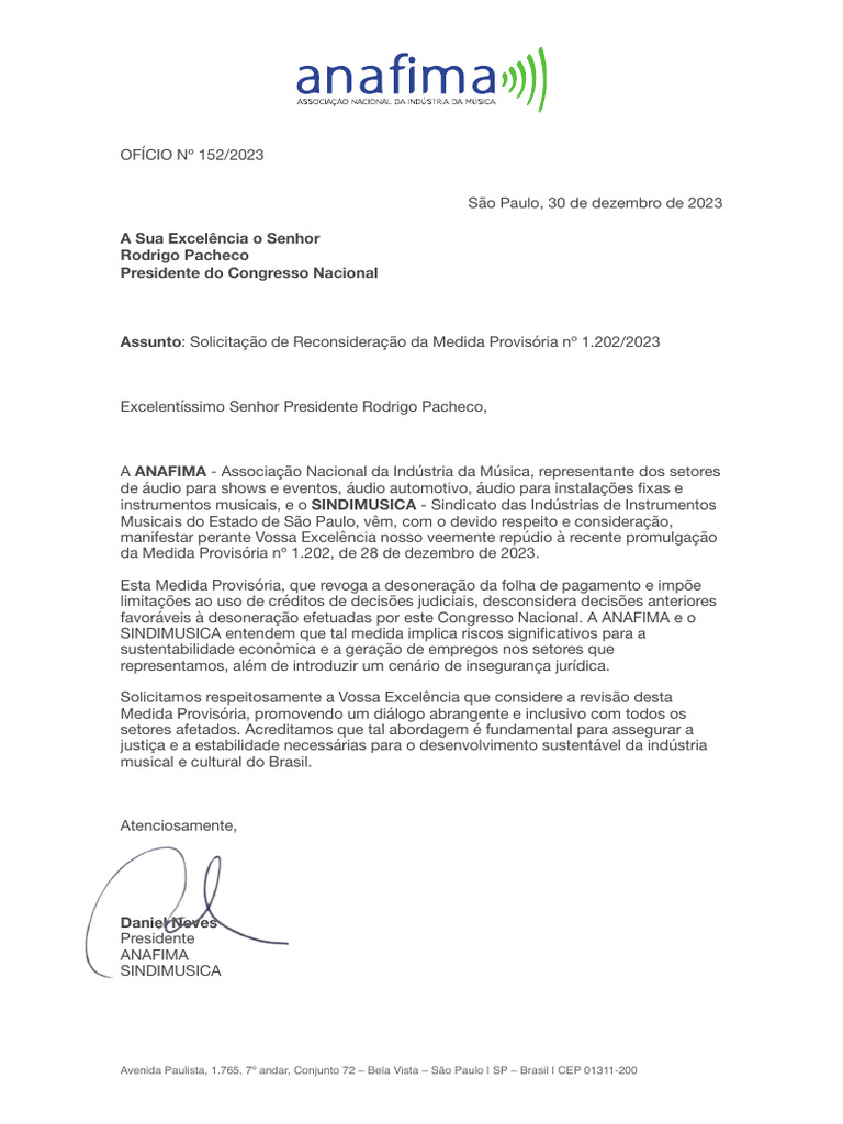 Oficio-anafima-Pres-Pacheco-dez-2023 2 | PDF