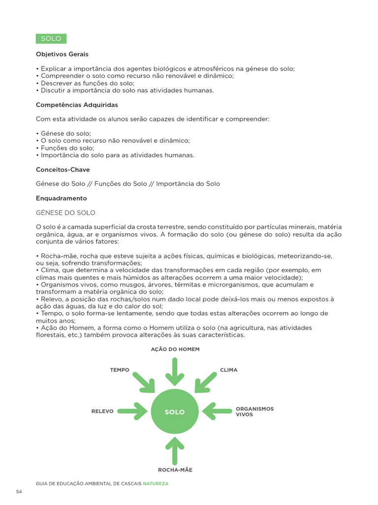 Ambiente Fichas Guia Natureza Solo 2c | PDF | Solo | Água