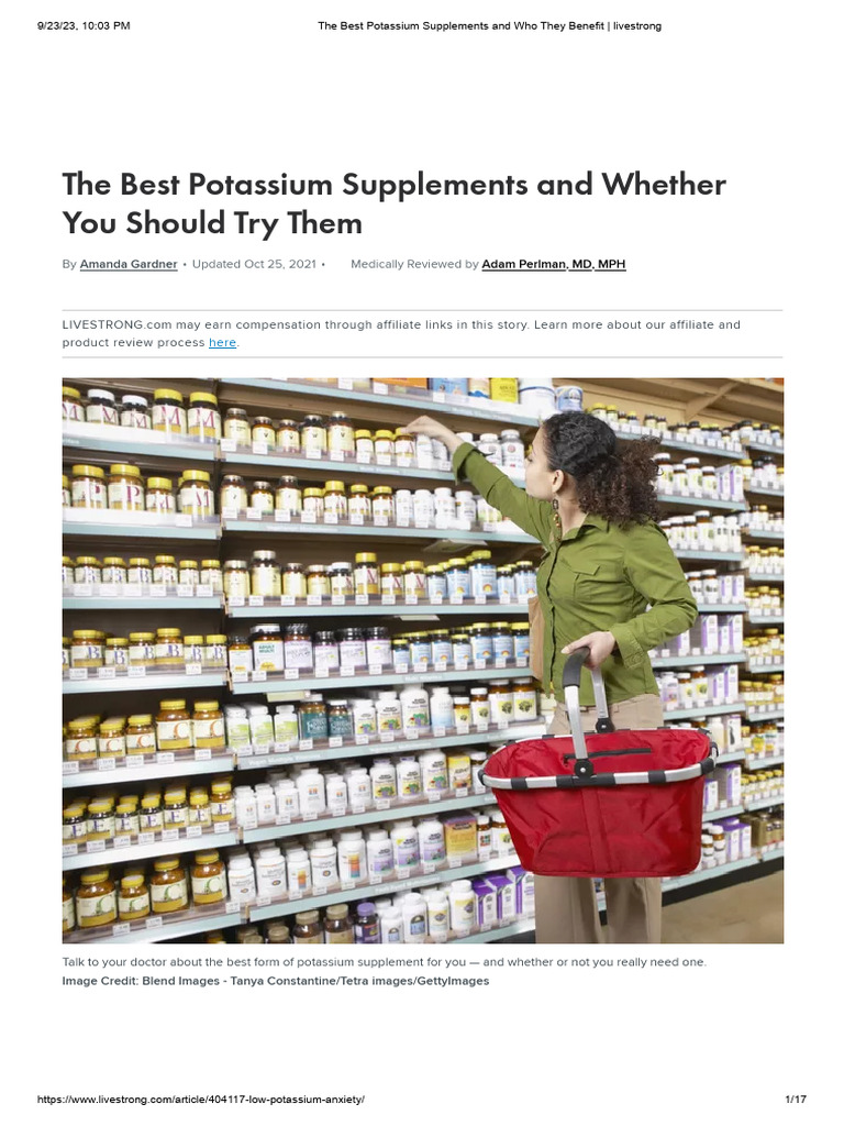 Best Potassium Supplements Reviewed | PDF | Dietary Supplements | Potassium