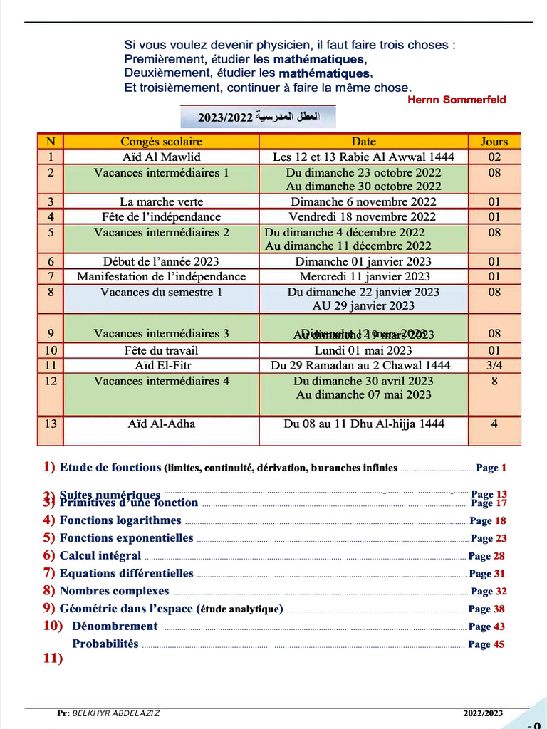 PDF Cours 2bac Biof 2022 2023 Secour Compress | PDF