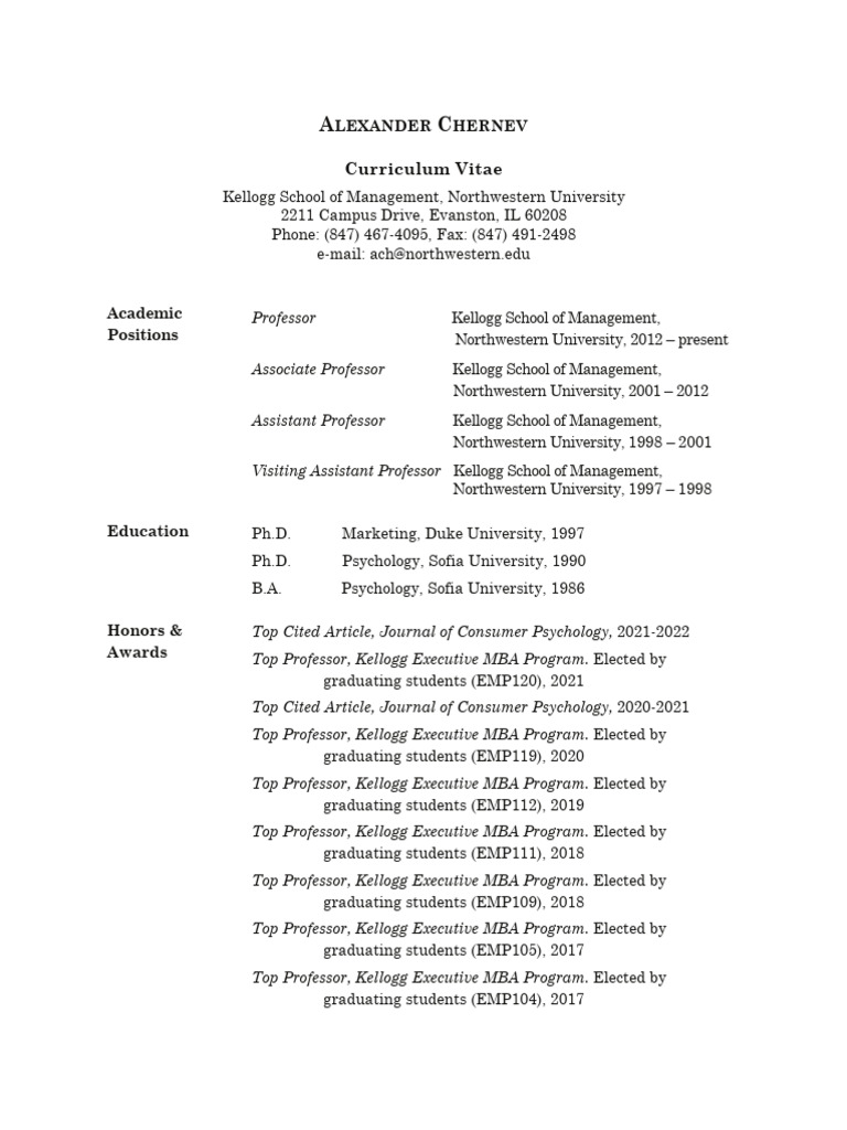 CV Chernev Alexander 022323 | PDF | Marketing | Brand