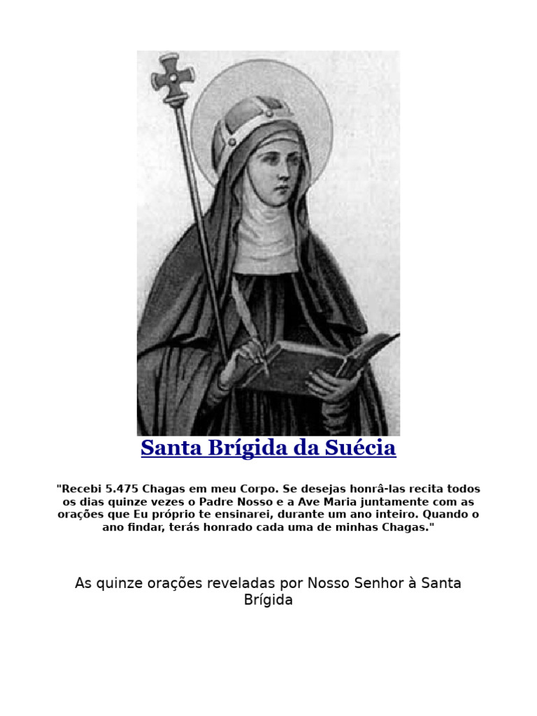 As 15 Oracoes de Santa Brigida | Download grátis PDF | Oração | Maria ...