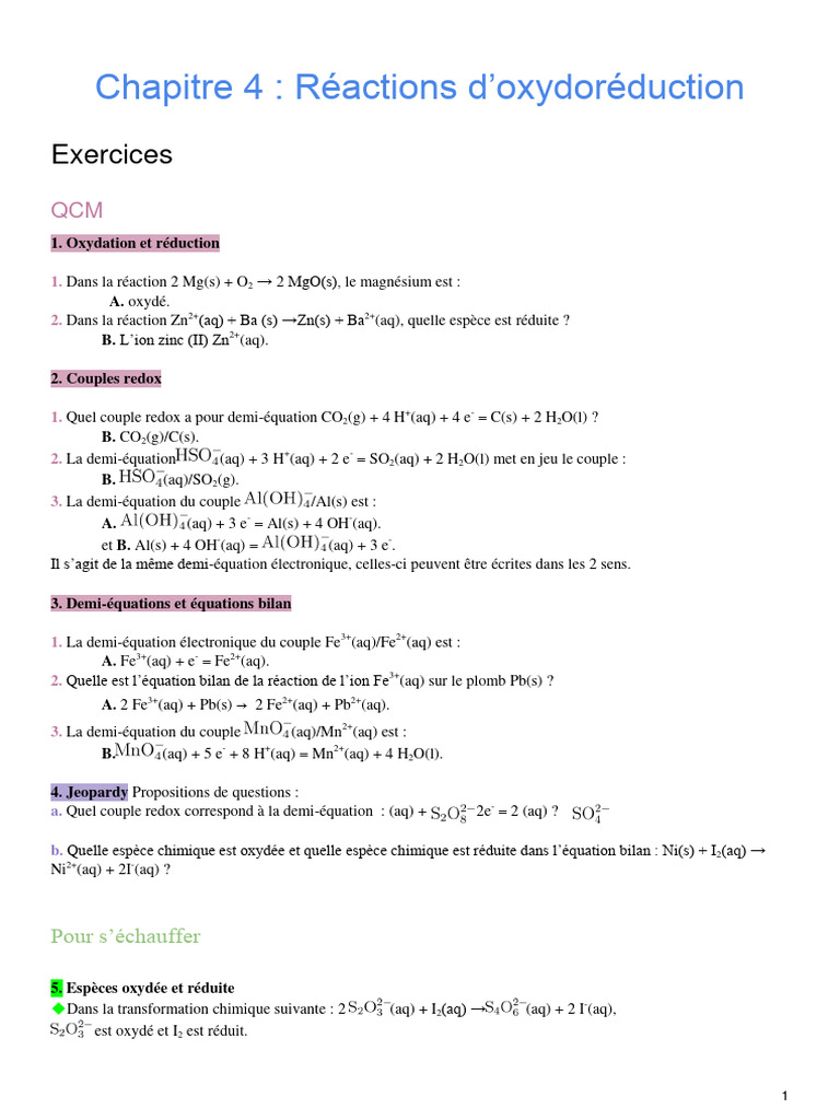 ch4 Correction Exercices | PDF
