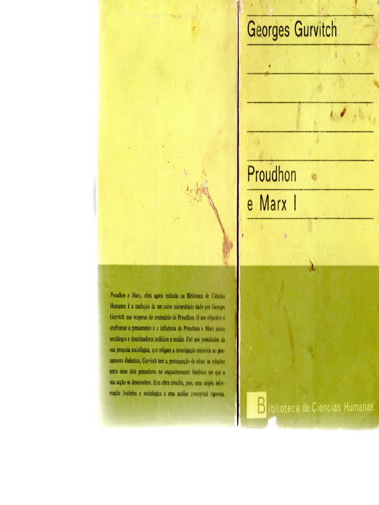 Georges Gurvitch - Proudhon e Marx I | PDF