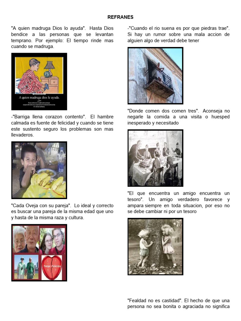20 REFRANES ILUSTRADOS (Recuperado Automáticamente) | PDF