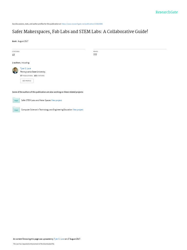 Safer Makerspaces Fab Labs STEMLabs | PDF | Laboratories | Science ...