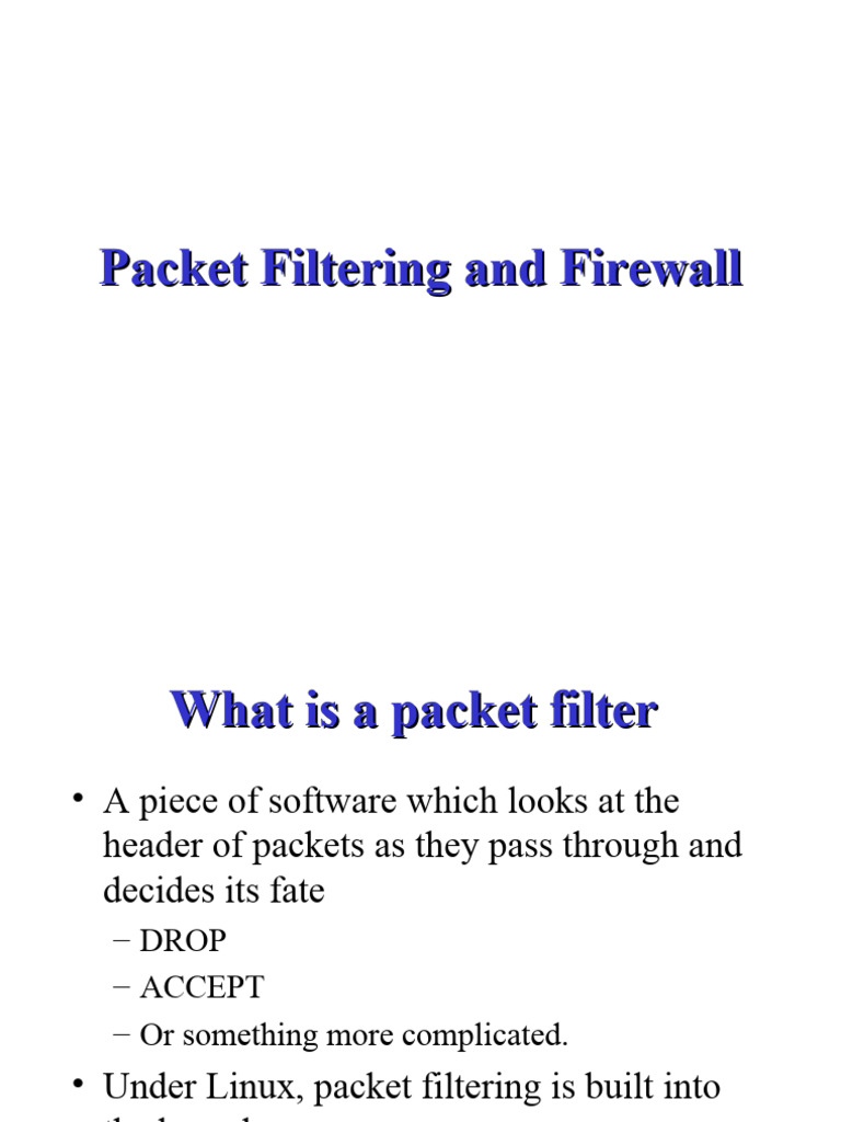 Packet Filtering Pdf Firewall Computing Telecommunications