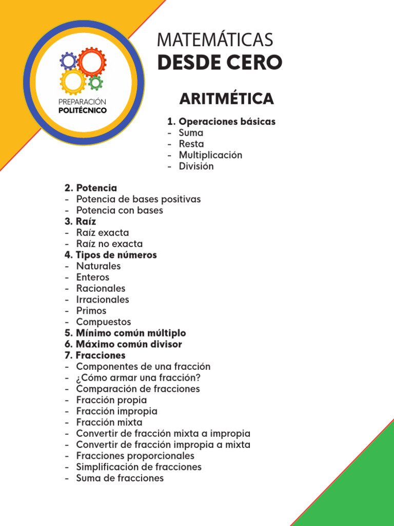 Matematicas Temario | PDF | Factorización | Exponenciación