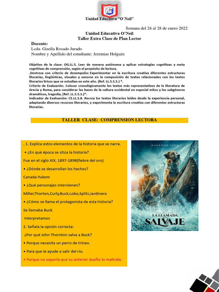 1ro Bgu B Insumo 2-Taller Comprension Lectora | PDF | Comprensión ... 1ro Bgu B Insumo 2-Taller Comprension Lectora | PDF | Comprensión ...