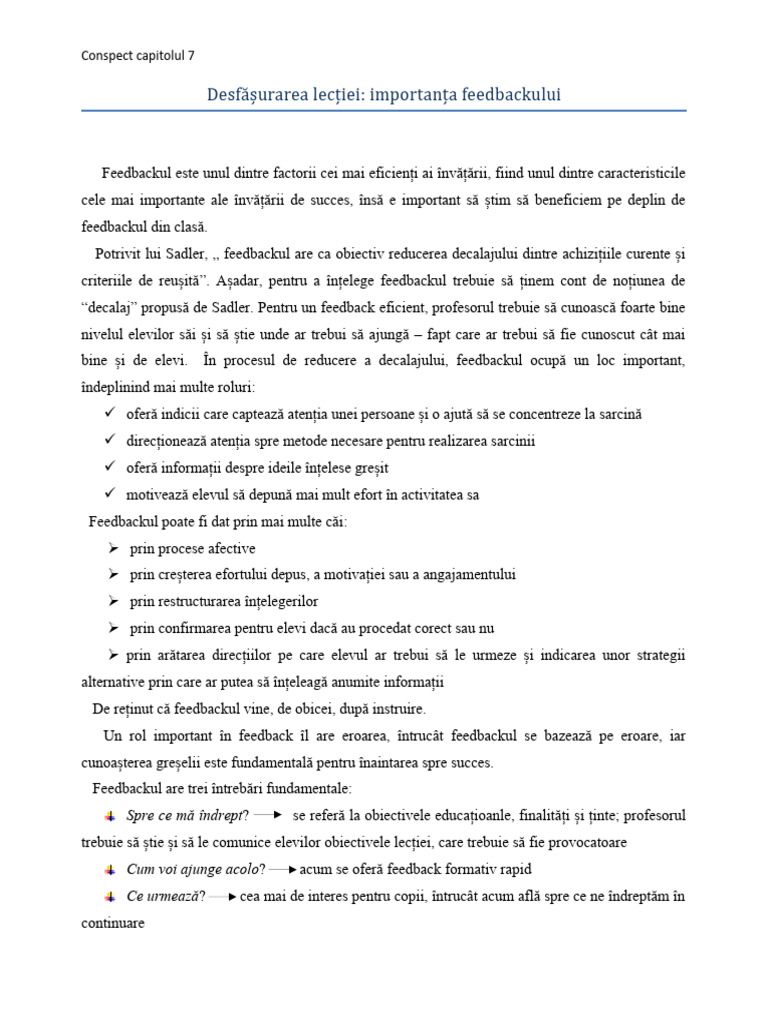 Conspect Feedback | PDF