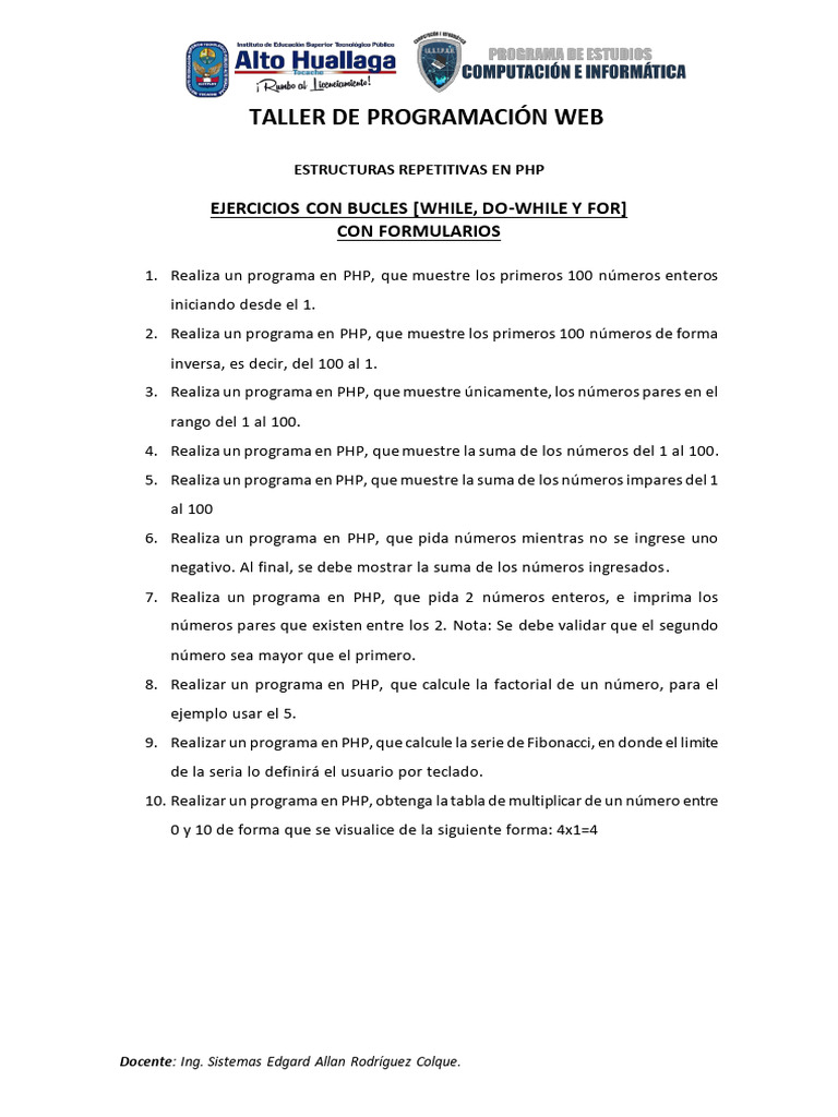 Practica N°3-Estructuras Repetitivas | PDF