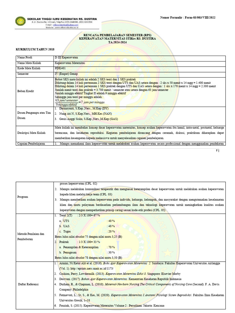 RPS Kep Maternitas 2024 | PDF