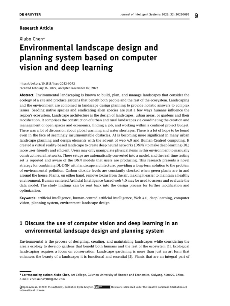 AI - Environmental Landscape Design and Planning System Based On ...