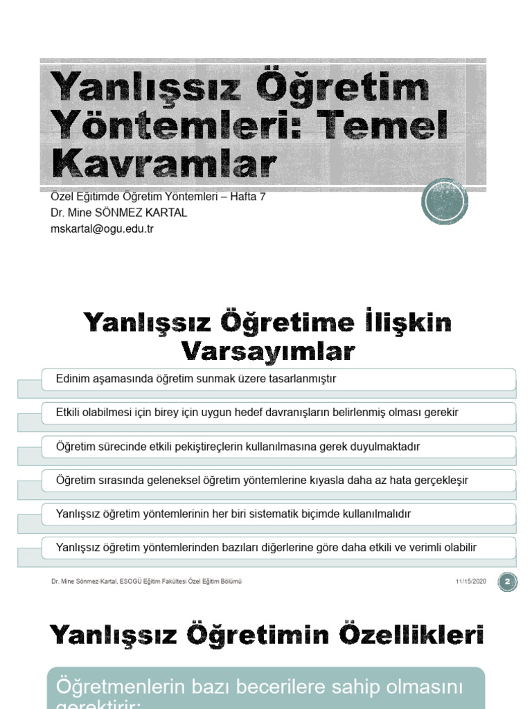 Yanlissiz Ogretim Temel Kavramlar | PDF