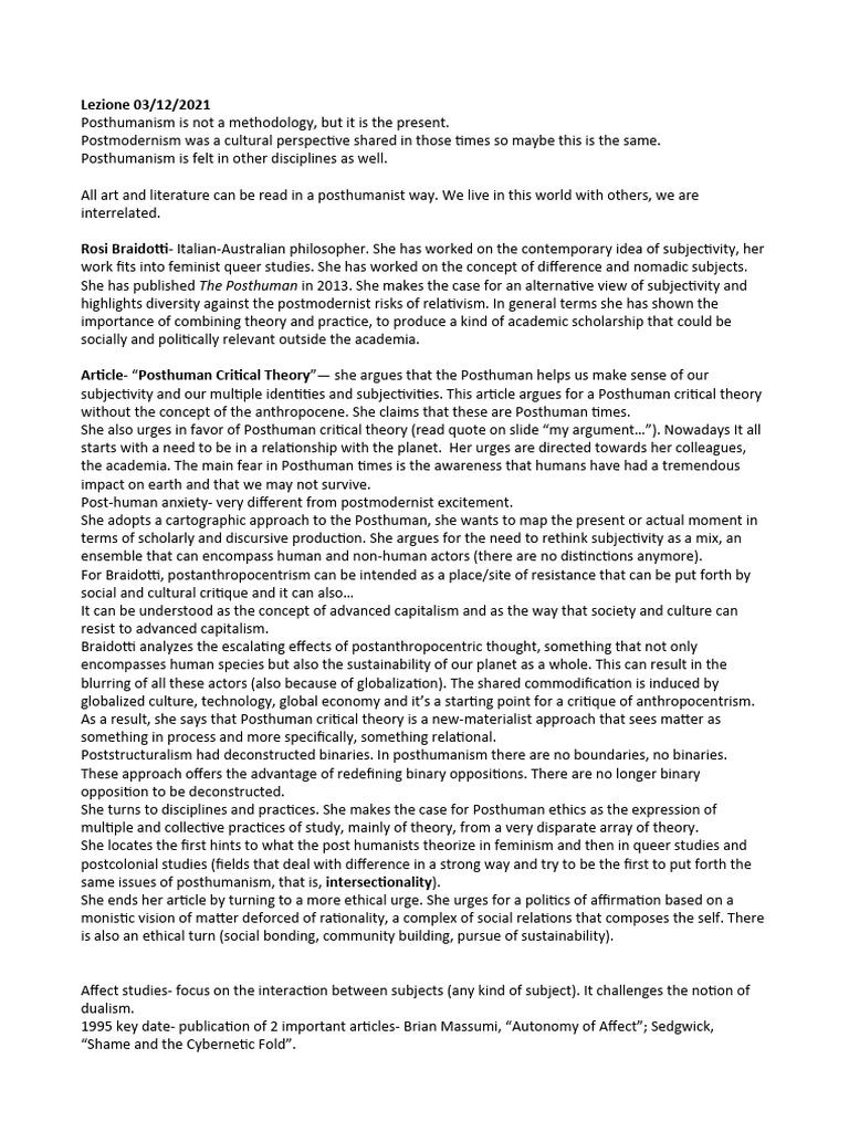 Posthumanism | PDF | Emotions | Philosophical Theories