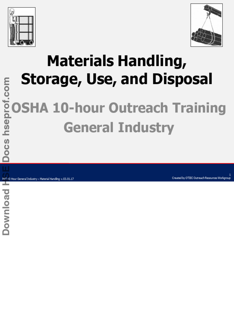 Materials Handling, Storage, Use, and Disposal | PDF | Forklift | Occupational Safety And Health ...
