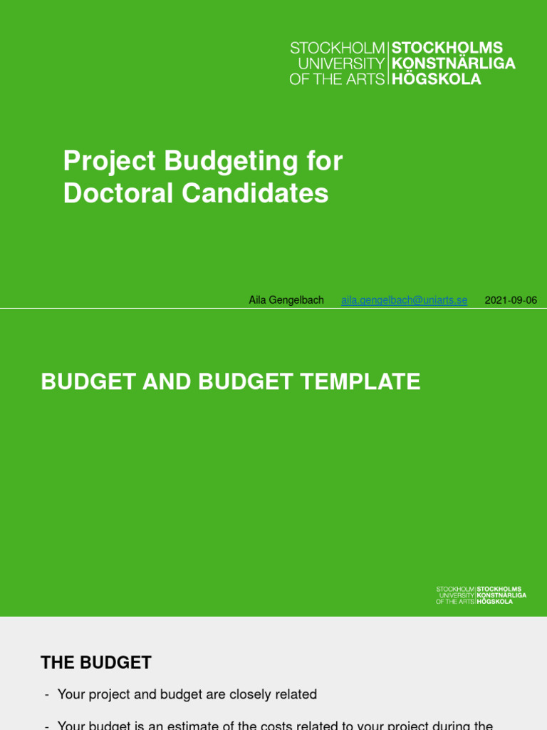 PHD Project Budget Process - Coursematerial - Sept2021 | PDF | Taxes ...
