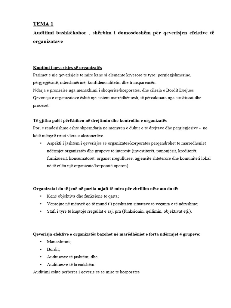 Kontrolli I Brendshem Dhe Auditi Msh2fin | PDF