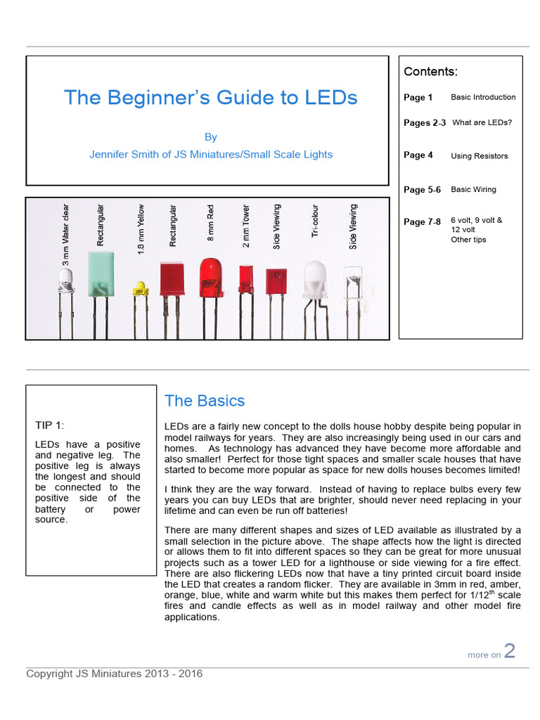 Beginners Guide To LEDs | PDF | Direct Current | Light Emitting Diode