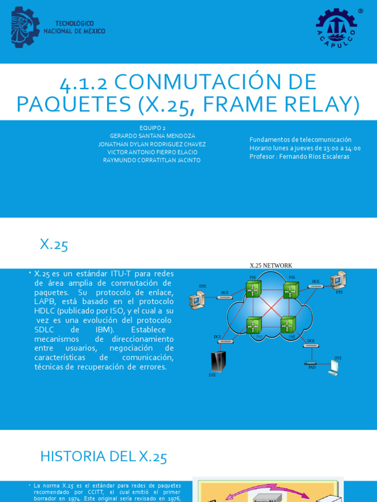 4.1.2 Conmutación de Paquetes (X.25, Frame Relay) | PDF | Ingeniería ...