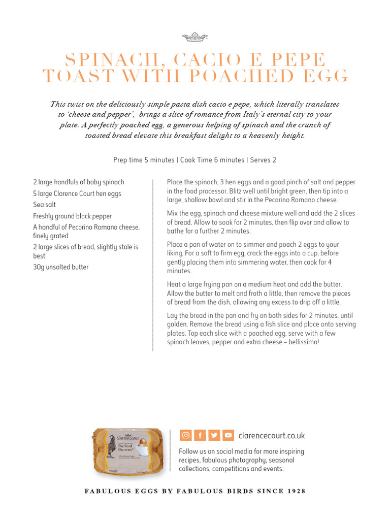 Spinach Cacio e Pepe Toast | PDF | Foods | Cuisine