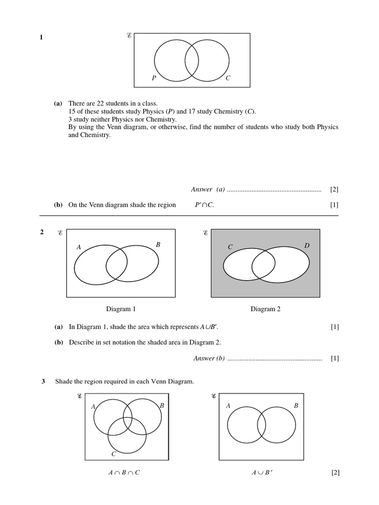 Sets Worksheet 1 | PDF | Mathematics | Mathematical Objects