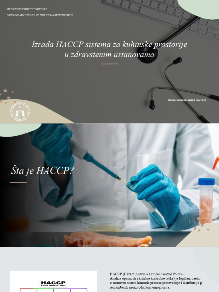 Izrada HACCP Sistema Za Kuhinske Prostorije U Zdravstenim Ustanovama | PDF