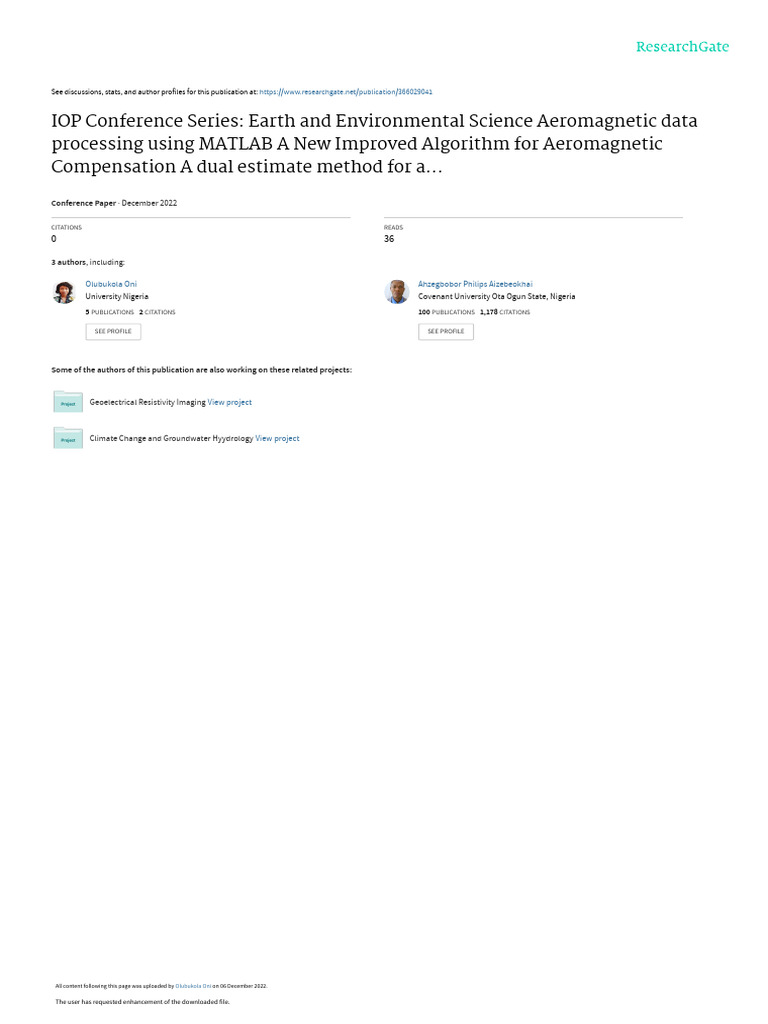 Aeromagneticdataprocessingusing MATLAB | PDF | Interpolation | Low Pass Filter