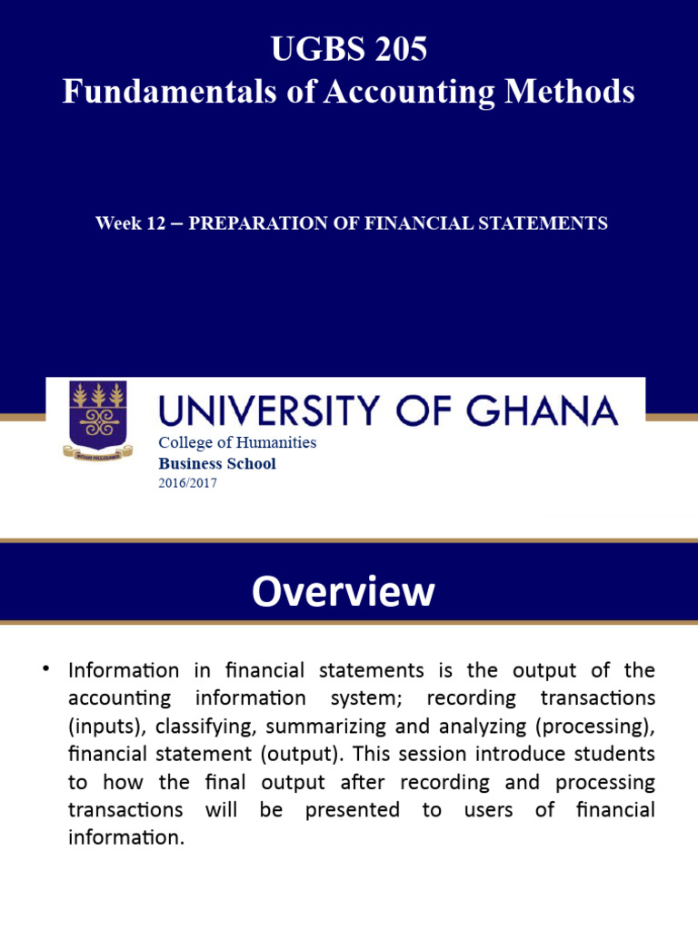 Week 12 - Preparation of Financial Statements | PDF | Balance Sheet ...