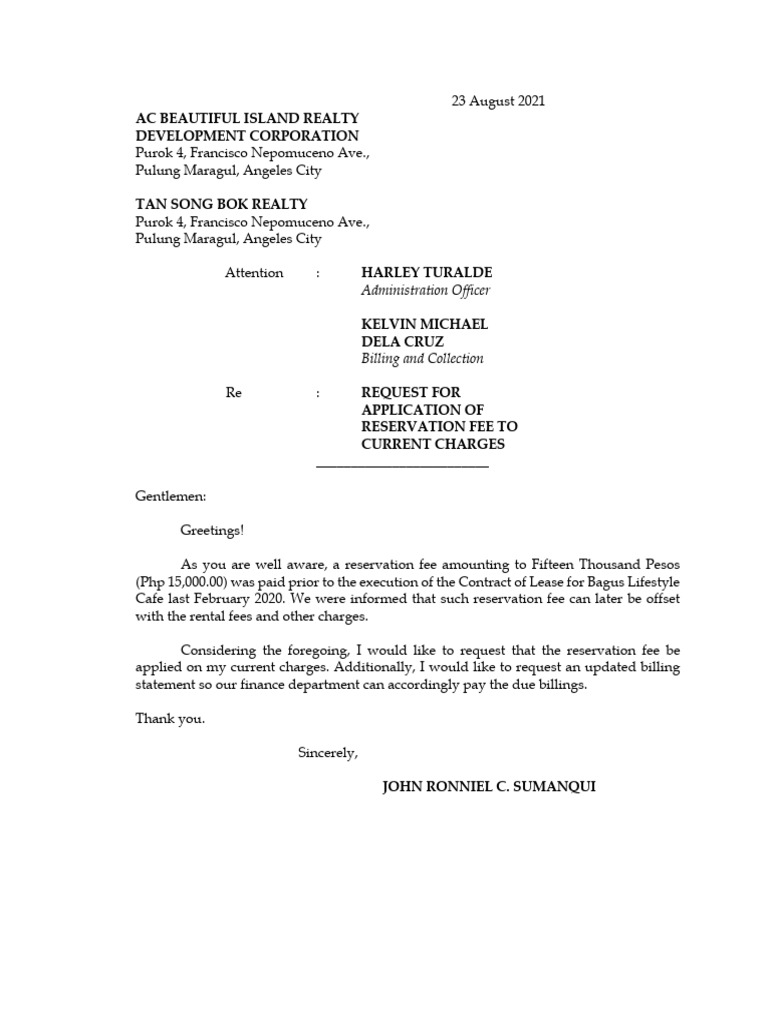 Bagus Lifestyle - Reservation Fee | PDF