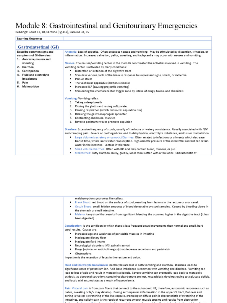 2300 - Module 8 - Gastrointestinal and Genitourinary Emergencies | PDF ...