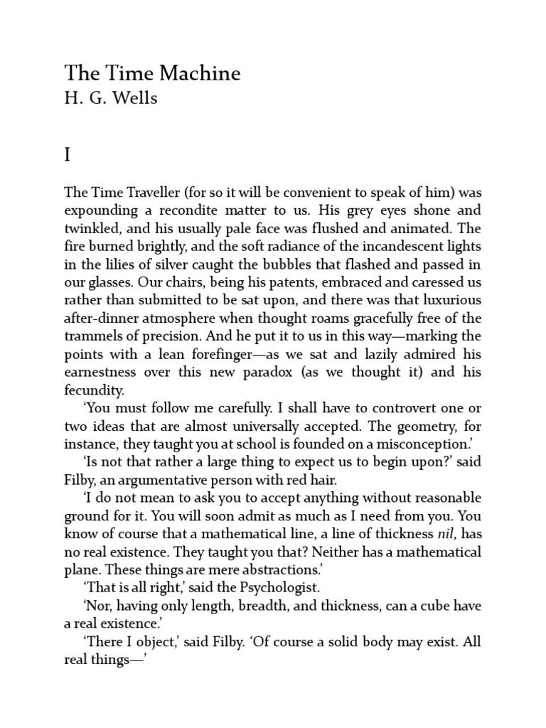 The Time Machine (Inglés) Autor H. G. Wells | PDF | Dimension