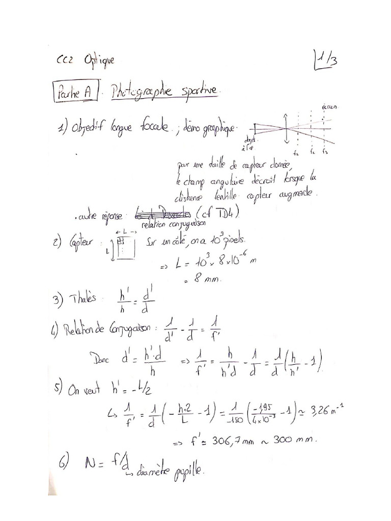 CC2 Optique 2020 Correction+barème | PDF