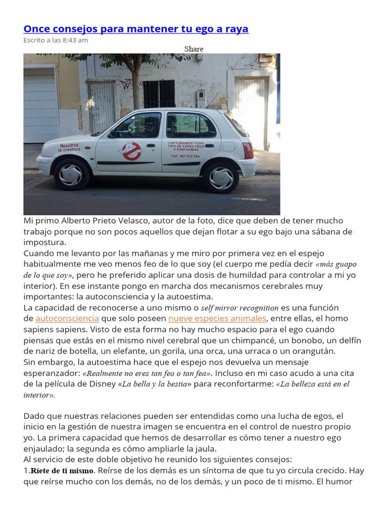 Once Consejos para Mantener Tu Ego A Raya | PDF | Conceptos psicologicos | Ciencias del ...