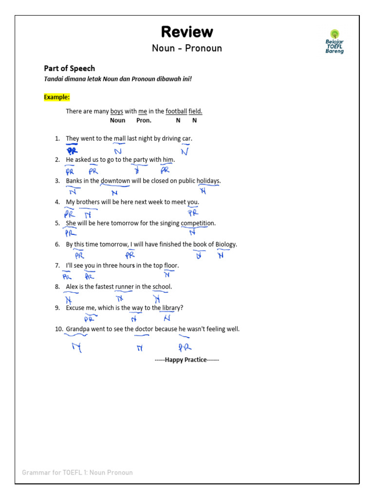 Review Noun-Pronoun - Putranto | PDF