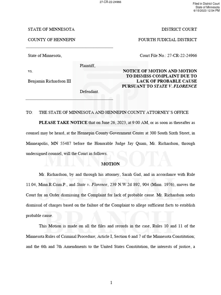 State of Minnesota v. Benjamin Richardson | PDF