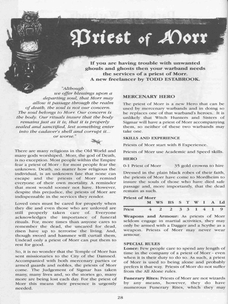 Tc12 Priest Of Morr Pdf