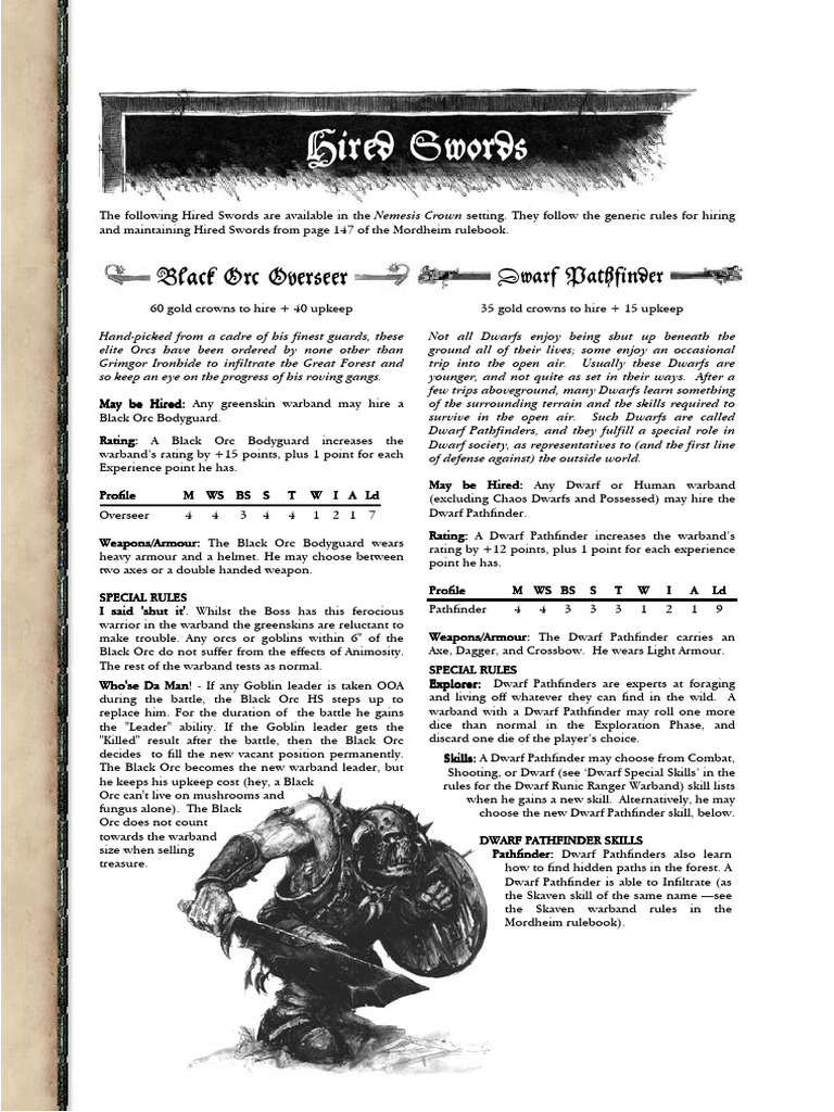 (NC) Black Orc Overseer, Dwarf Pathfinder, Human Scout, Old Prospector ...