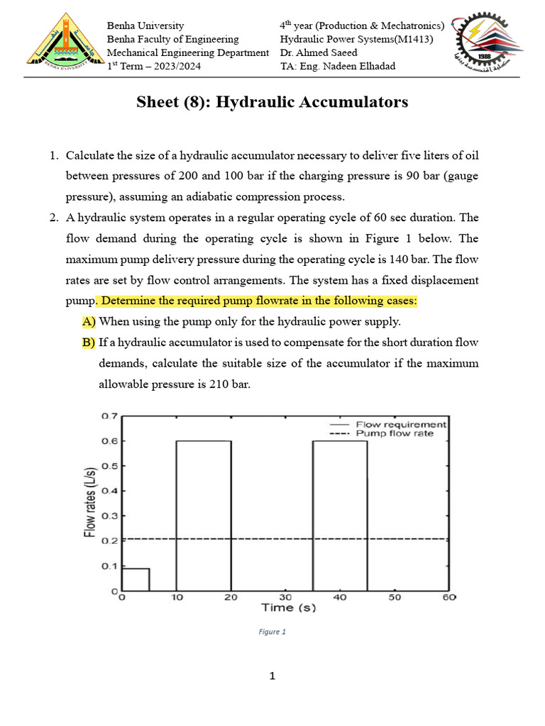 Hydraulic Sheet8 - Accumulators | PDF | Pump | Hydraulics