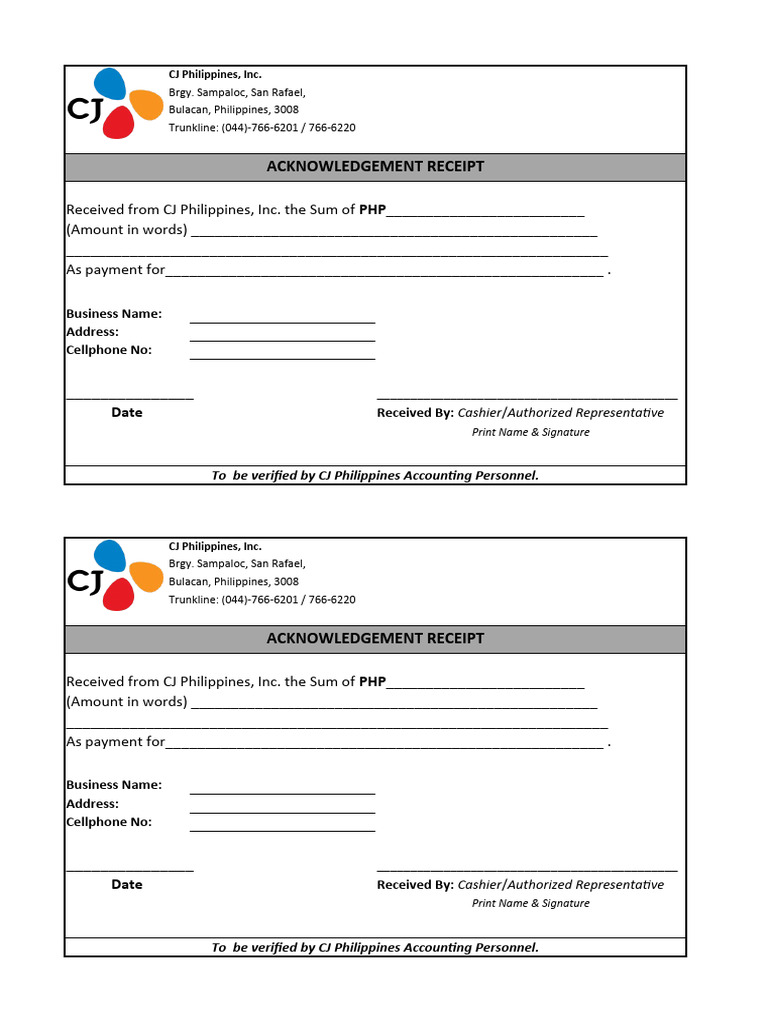 Acknowledgement Form | PDF | Business | Service Industries