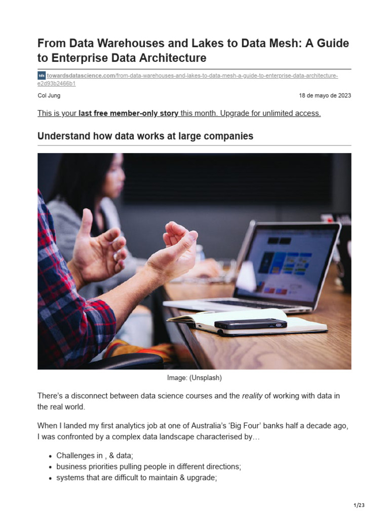 towardsdatascience.com-From Data Warehouses and Lakes to Data Mesh A Guide to Enterprise Data ...
