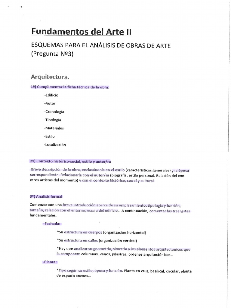 Esquema Análisis Obras | PDF