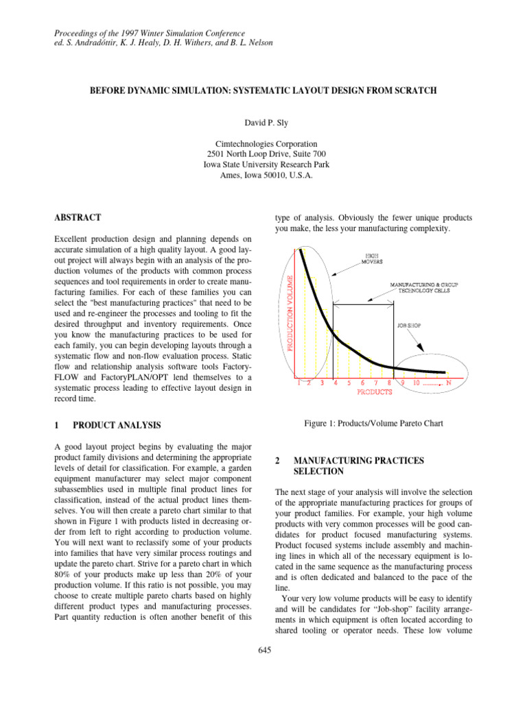 Before Dynamic Simulation Systematic Layout Design From Scratch Pdf Inventory Simulation