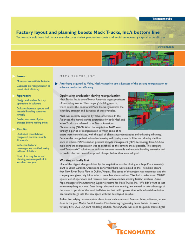 Factory Layout and Planning Boosts Mack Trucks Inc. S Bottom Line | PDF ...