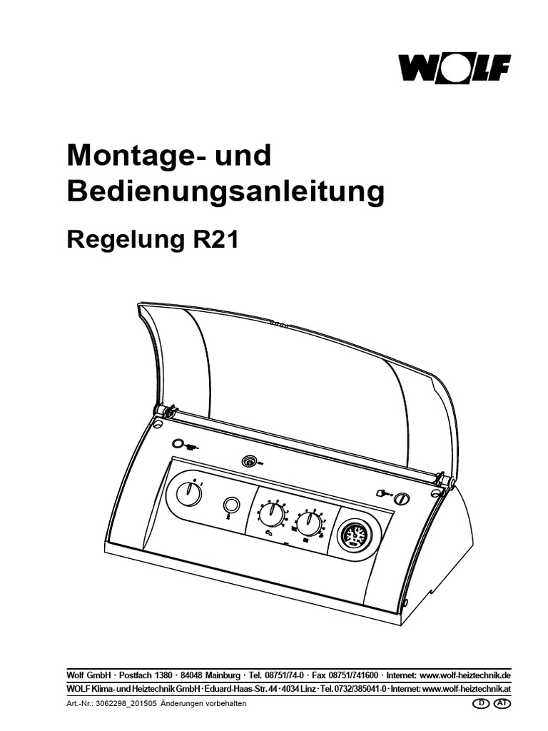 Montage-Und Bedienungsanleitung: Regelung R21 | PDF