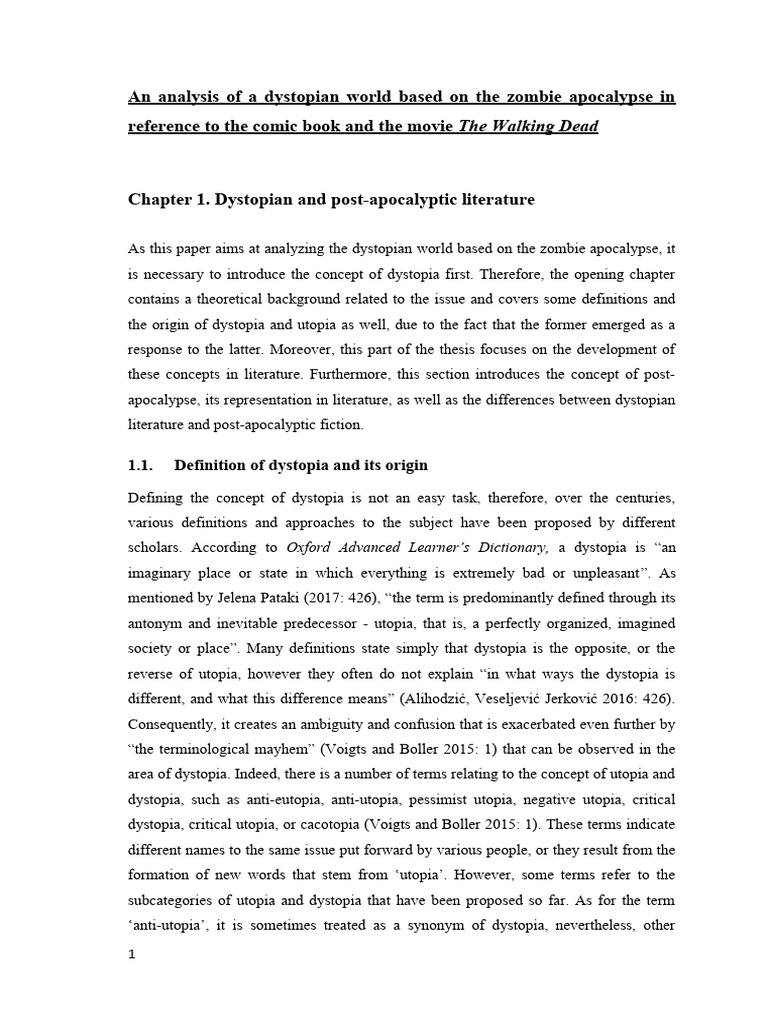 An Analysis of A Dystopian World Based On The Zombie Apocalypse in Reference To The Comic Book ...